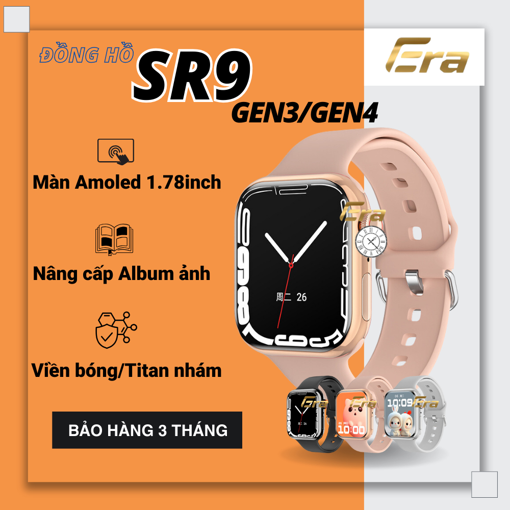 Đồng Hồ Thông Minh SR9 sz 38/41mm Logo T, Smart Watch Gen3/Gen4 Album Ảnh Thay Nền Cá Nhân, Nghe ...