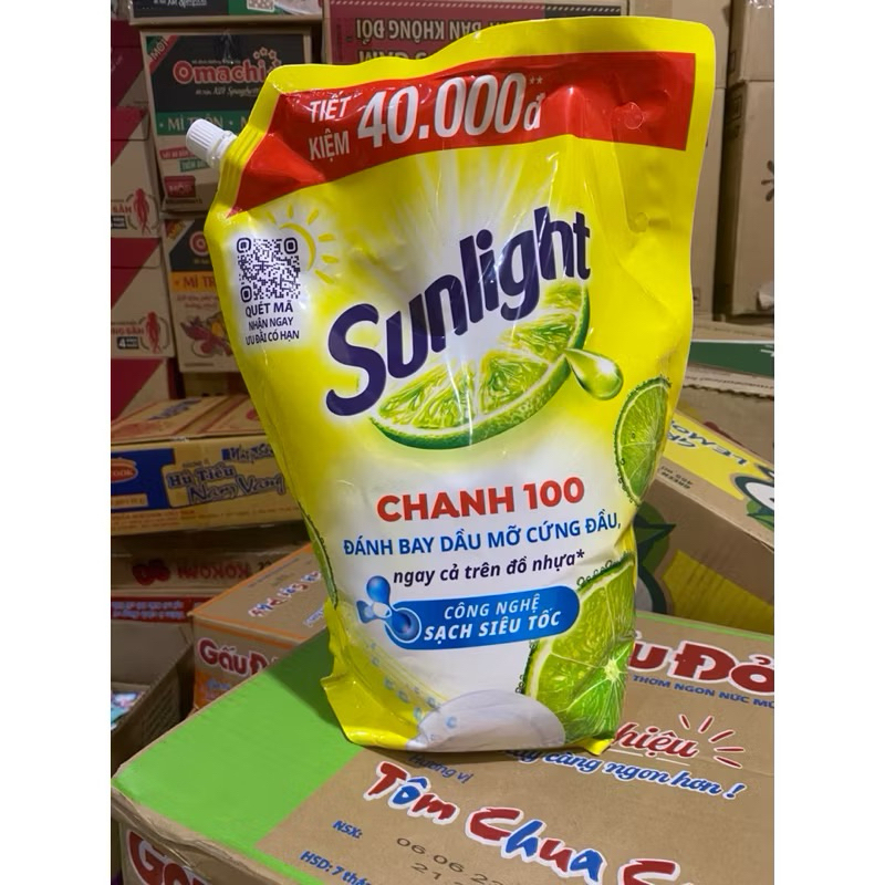Nước rửa chén Sunlight chanh 100 mới đánh bay dầu mỡ cứng đầu túi 3.5kg ...