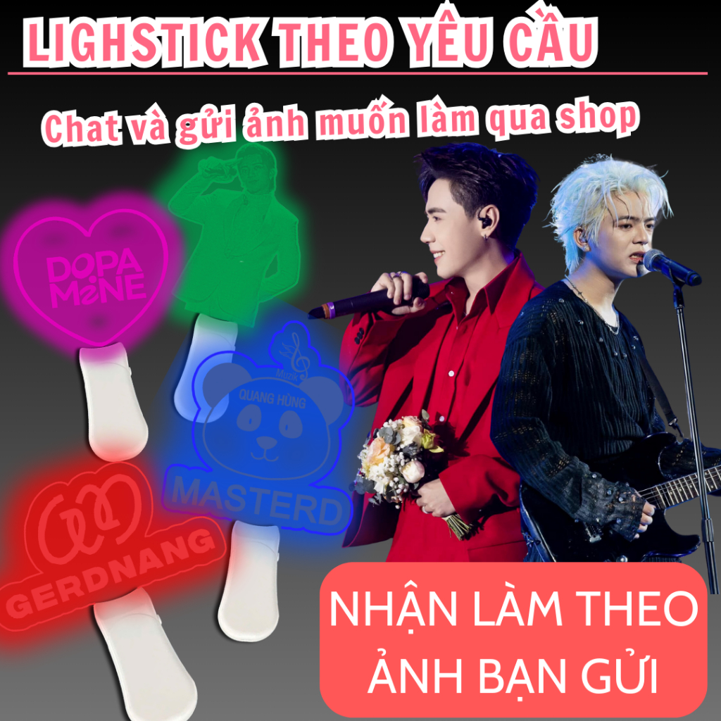 Lightstick theo yêu cầu, khắc laser các idol như Anh Trai, Quang Hùng ...