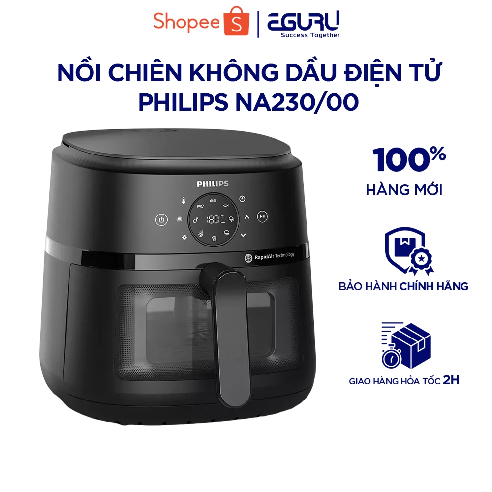 Nồi Chiên Không Dầu Điện Tử Philips NA230/00 6.2 lít |1700W | Cửa Sổ ...