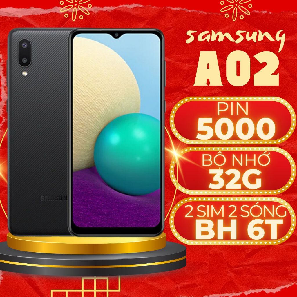 Điện thoại Samsung Galaxy A02 chính hãng giá rẻ Pin 5000mAh, điện thoại ...