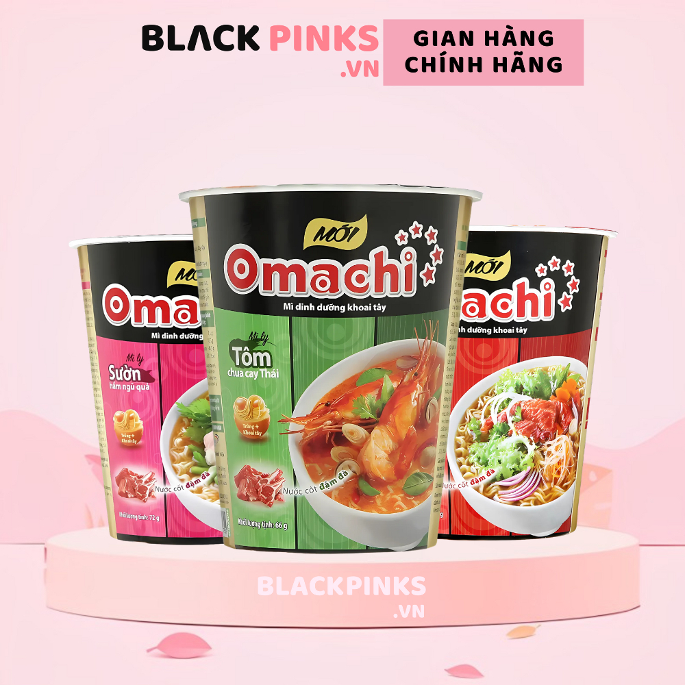 Lốc 6/thùng 24 ly mì Omachi tôm chua cay/sườn hầm ngũ quả/xốt bò hầm ly 66g/70g/72g | Shopee ...