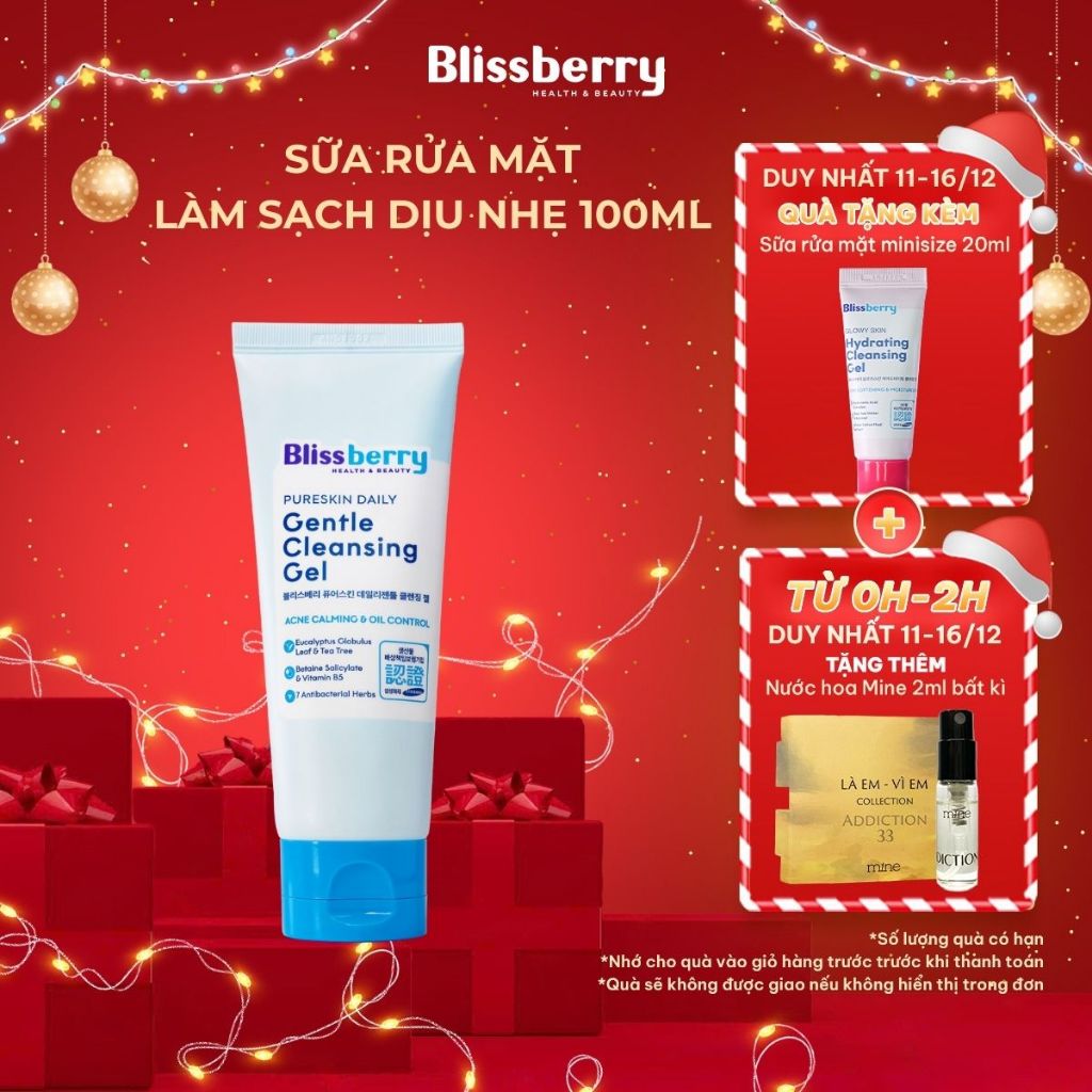 Sữa rửa mặt BHA dịu nhẹ sạch sâu giảm mụn Blissberry Daily Gentle ...