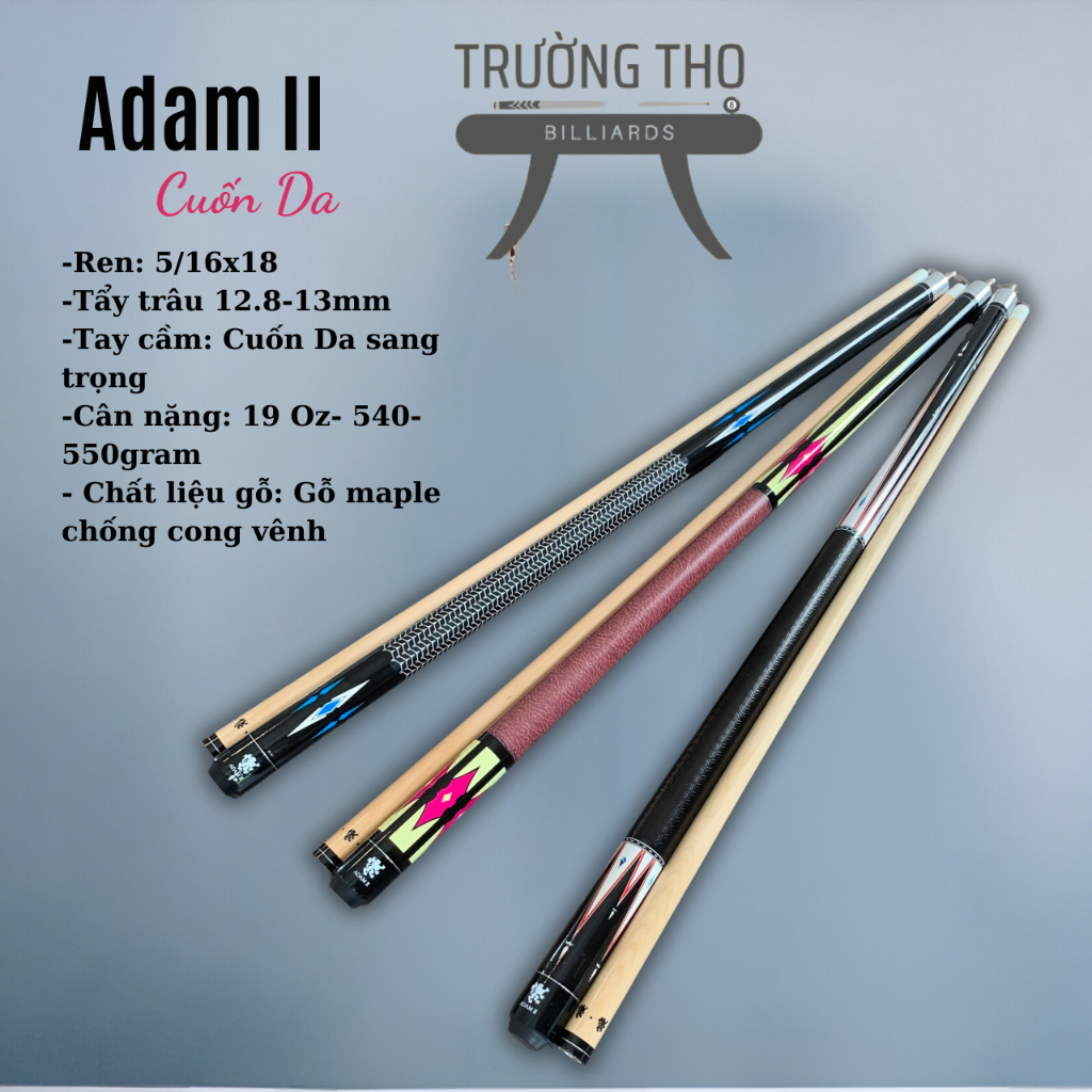 Cơ Bida -Cơ Adam 2 - Cơ bida bền đẹp, chất lượng cao -Chính Hãng- Mẫu ...