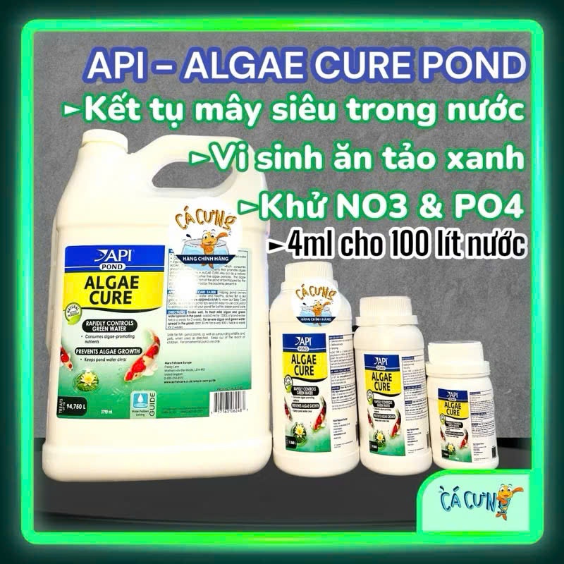 Vi sinh API ALGAE CURE POND - Vi Sinh phân huỷ phân cá, tảo, làm trong nước, giảm bụi (HÀNG CTY ...