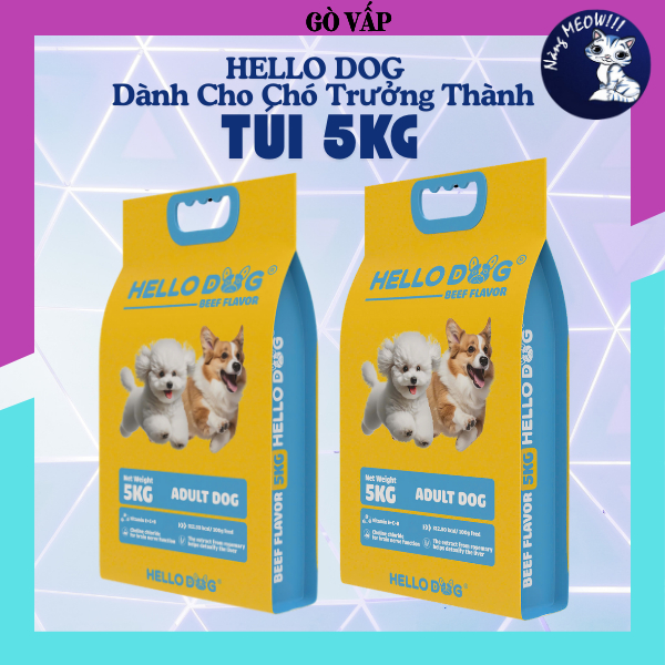 [Túi 5kg] Thức Ăn Cho Chó Hello Dog Vị Bò Nướng - Nàng Meow | Shopee Việt Nam