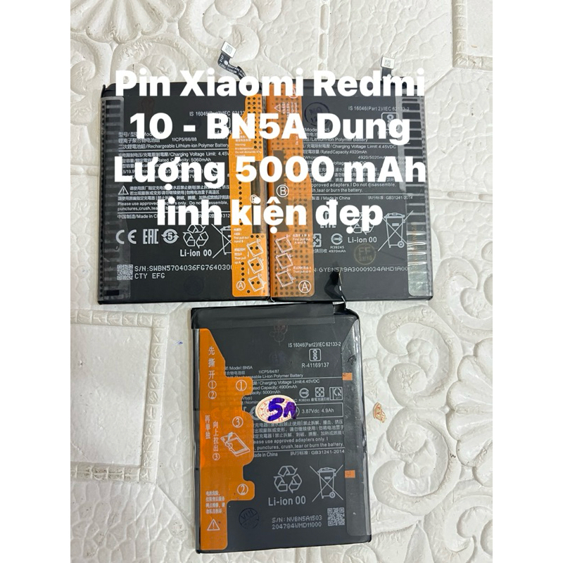 Pin Xiaomi Redmi 10 - BN5A linh kiện đẹp Dung Lượng 5000 mAh | Shopee ...