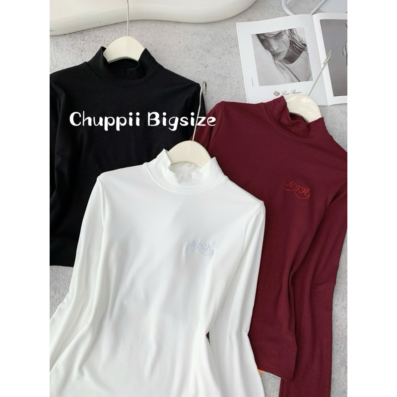 [ CHUPPII BIGSIZE ] ÁO GIỮ NHIỆT THÊU CỔ 5P BIGSIZE | Shopee Việt Nam