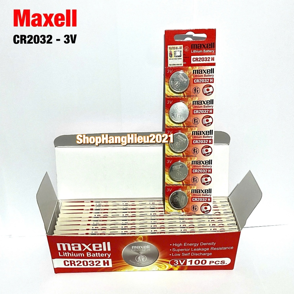 Hộp 100 Viên Pin CR2032 / CR2025 / CR2016 3V Lithium Hàng Chính Hãng - Made in Japan | Shopee ...