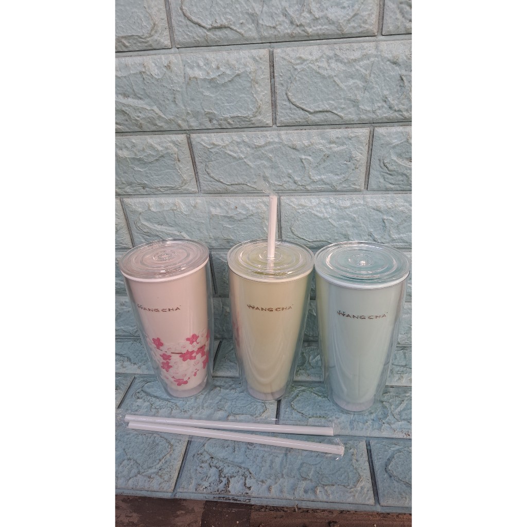 Ly nhựa 2 lớp quà từ Wangcha 600ml | Shopee Việt Nam