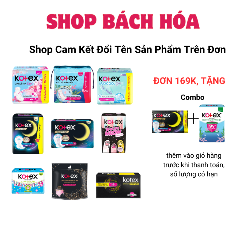 Băng Vệ Sinh Kotex Gói Lớn Siêu Tiết Kiệm 20 Miếng/ 12 Miếng/ 8 Miếng | Shopee Việt Nam