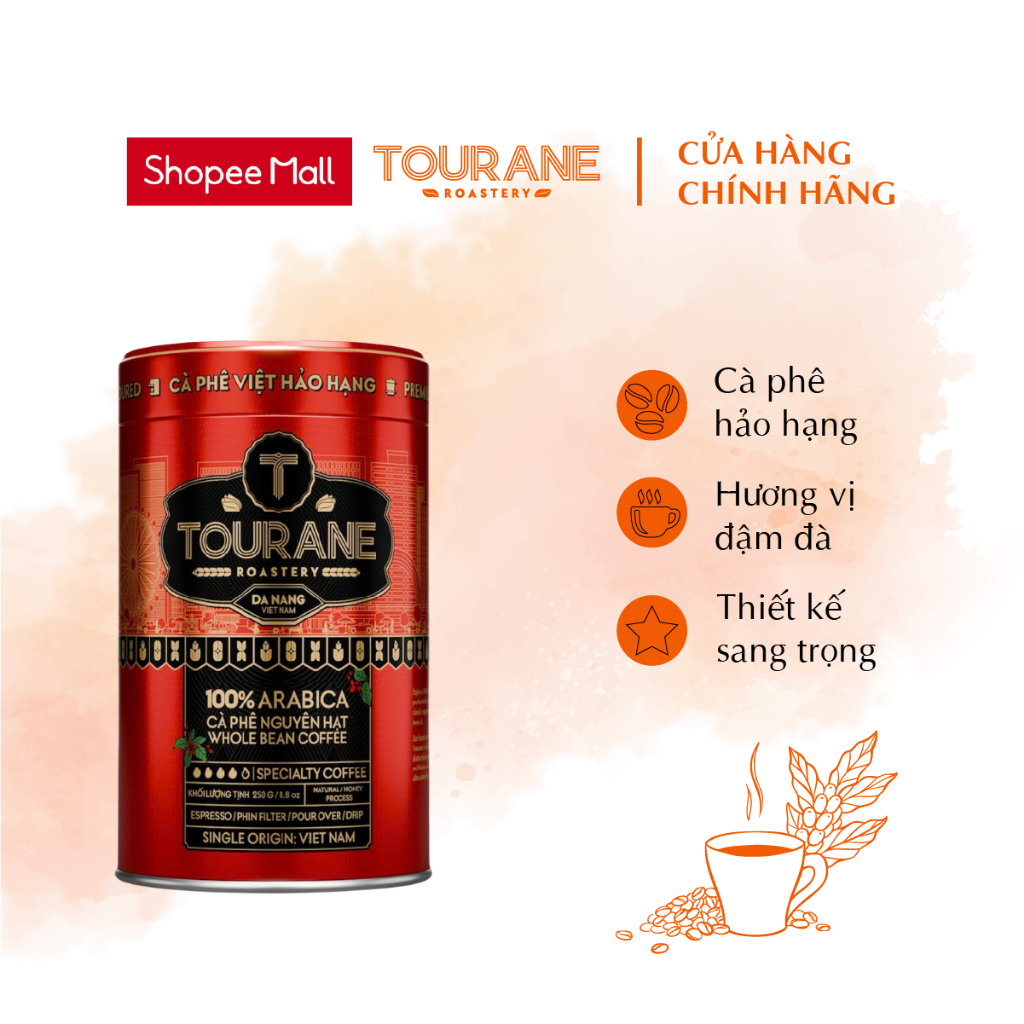 Cà Phê Arabica Đặc Sản Rang Nguyên Hạt 250G - Tourane Roastery | Shopee Việt Nam