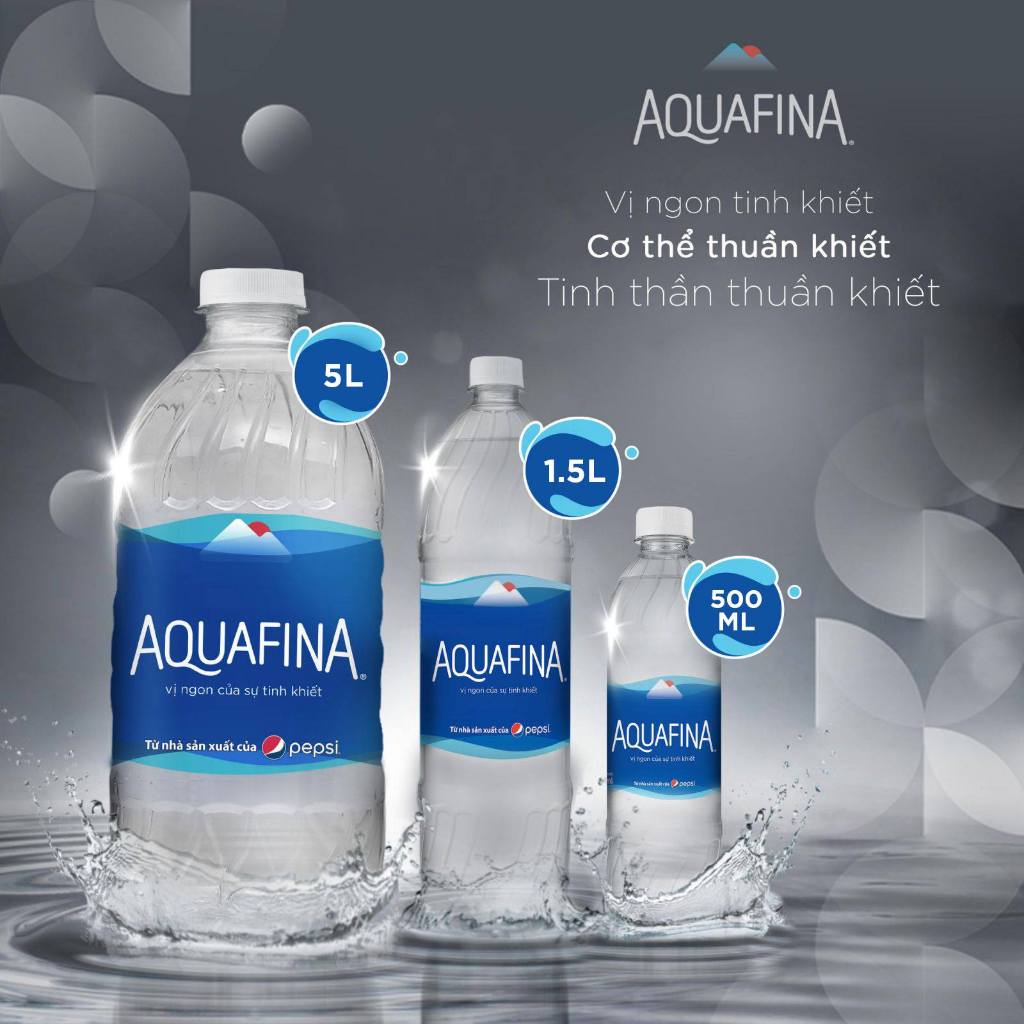 Thùng 4 can nước khoáng Aquafina 5 lít/ THÙNG 12 CHAI AQUAFINA 1,5L của pepsiCo/THÙNG 28 CHAI ...