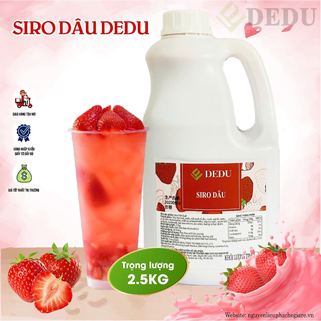 Siro Dâu DEDU 2.5kg | Shopee Việt Nam