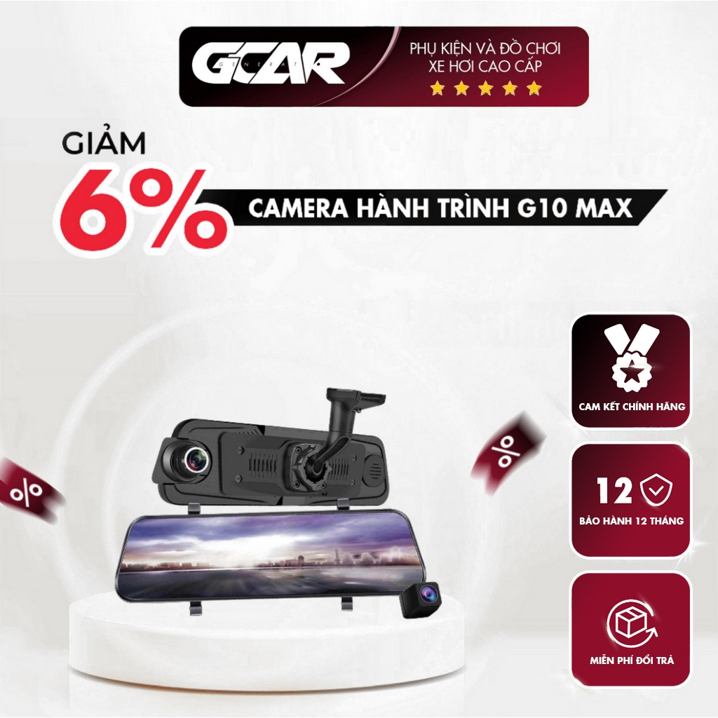 Camera hành trình ô tô G10 Max gắn gương chiếu hậu ghi hình góc rộng full HD bảo hành 12 tháng ...