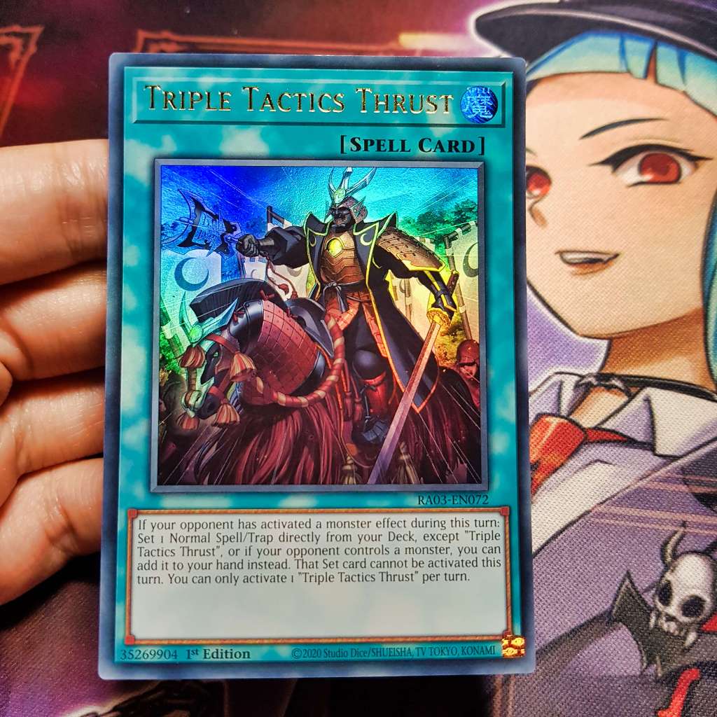 Thẻ bài Yugioh chính hãng | Triple Tactics Thrust | RA03 Ultra rare. | Shopee Việt Nam