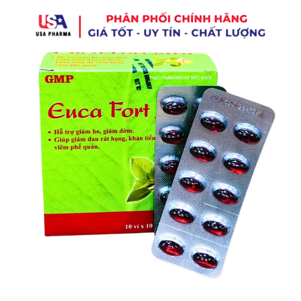 Viên uống EUCA FORT MDP Hỗ trợ giảm ho, giảm đờm, giảm đau rát họng ...