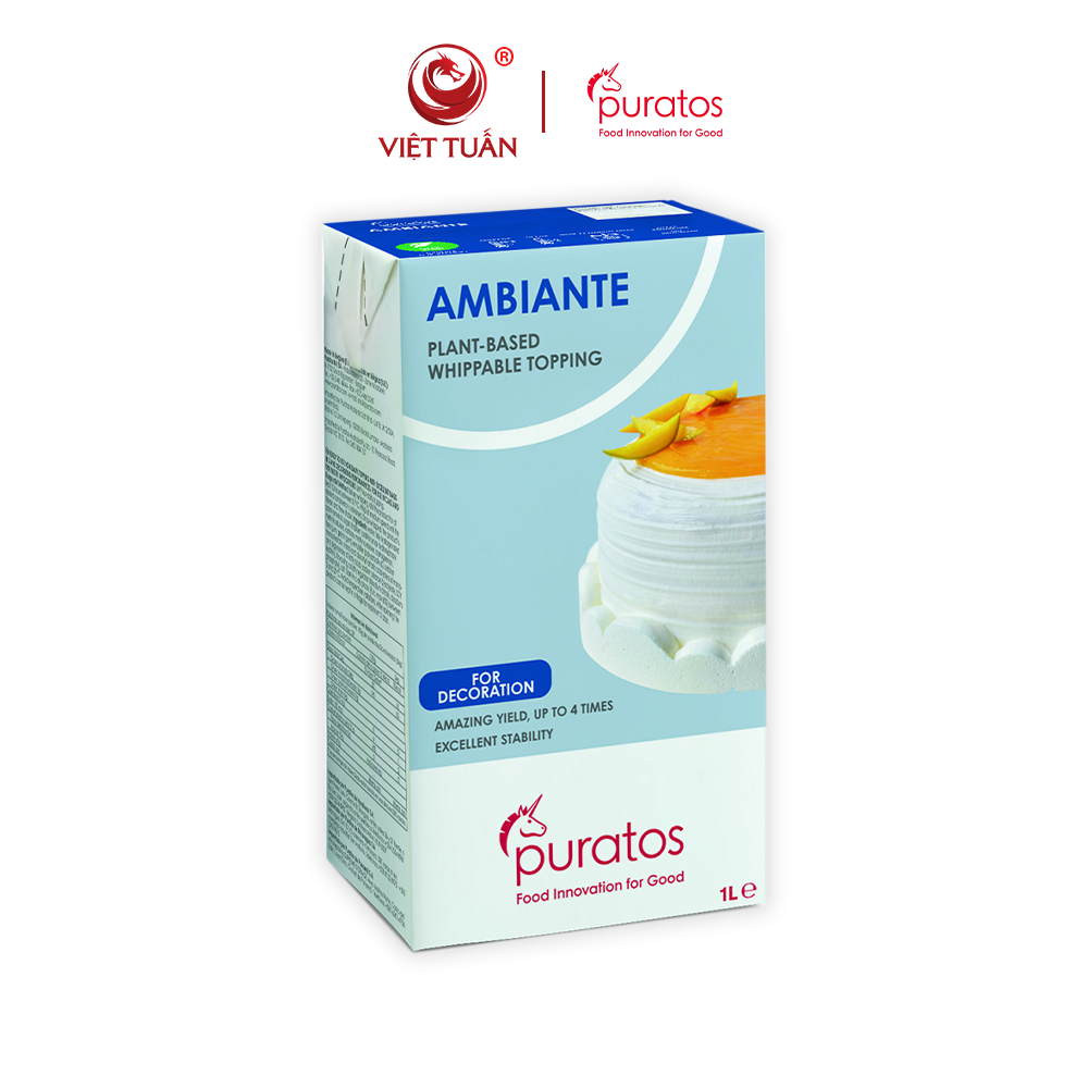 Kem Sữa Béo Ambiante Topping Cream White 1kg, Ngọt, Cấu Trúc Mịn, Giữ ...