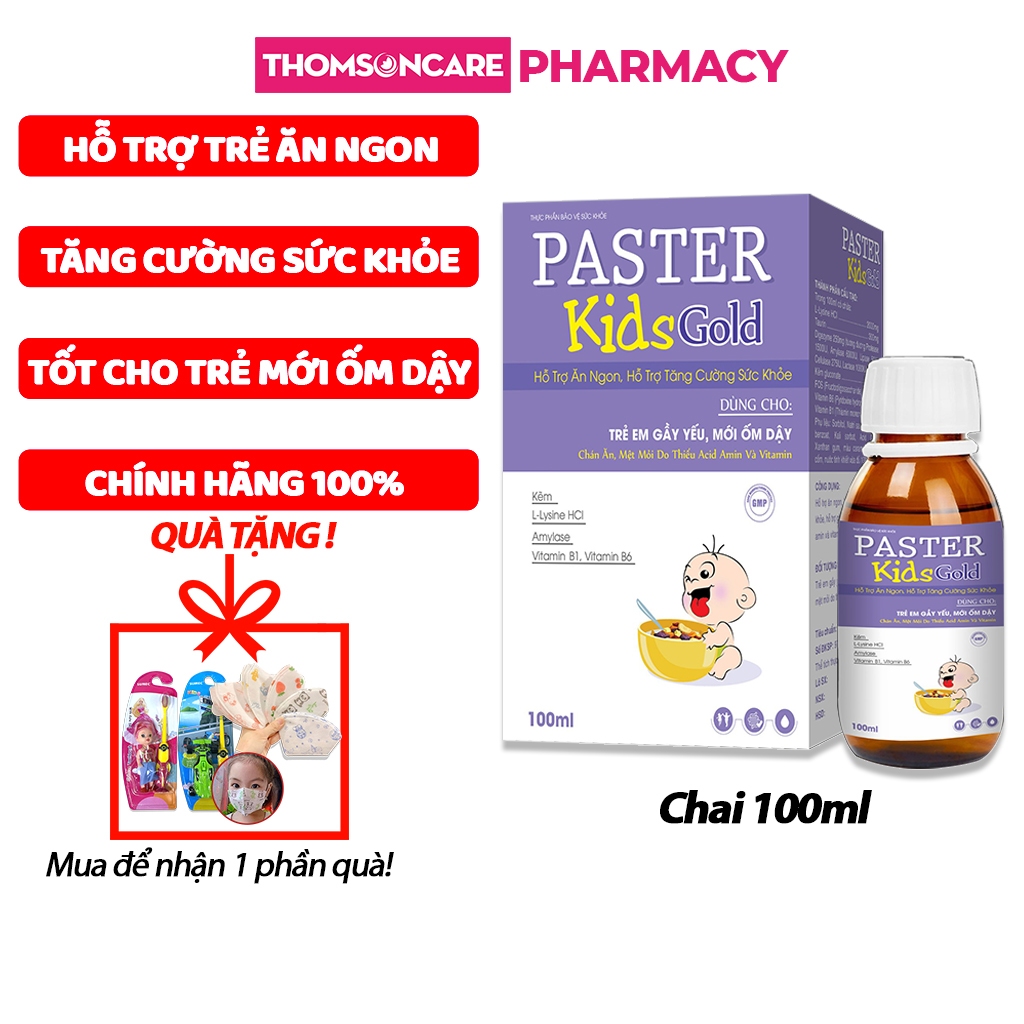 Siro ăn ngon Paster Kids Gold cho trẻ - Hỗ trợ tăng sức đề kháng, kích ...