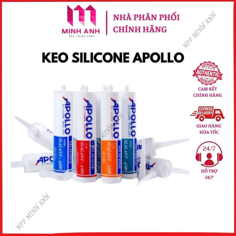 Keo Silicone Apollo A100, A300, A500, A600, Foam vòi + Súng Gắn Silicon ...