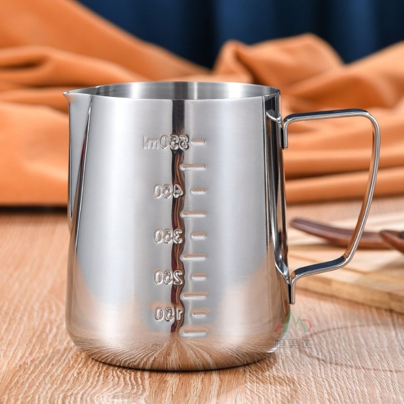 Ca Đánh Sữa Inox 304 Vạch Chia 550ML Bình Tạo Bọt Sữa Cà Phê có Định Lượng Cao Cấp dùng Pha Chế ...