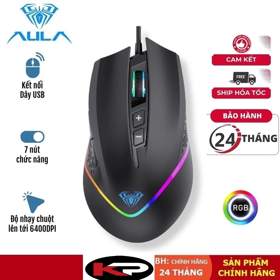 Chuột Gaming AULA F805 LED RGB, Chuột Máy Tính Có Dây 7 Nút Lập Trình ...