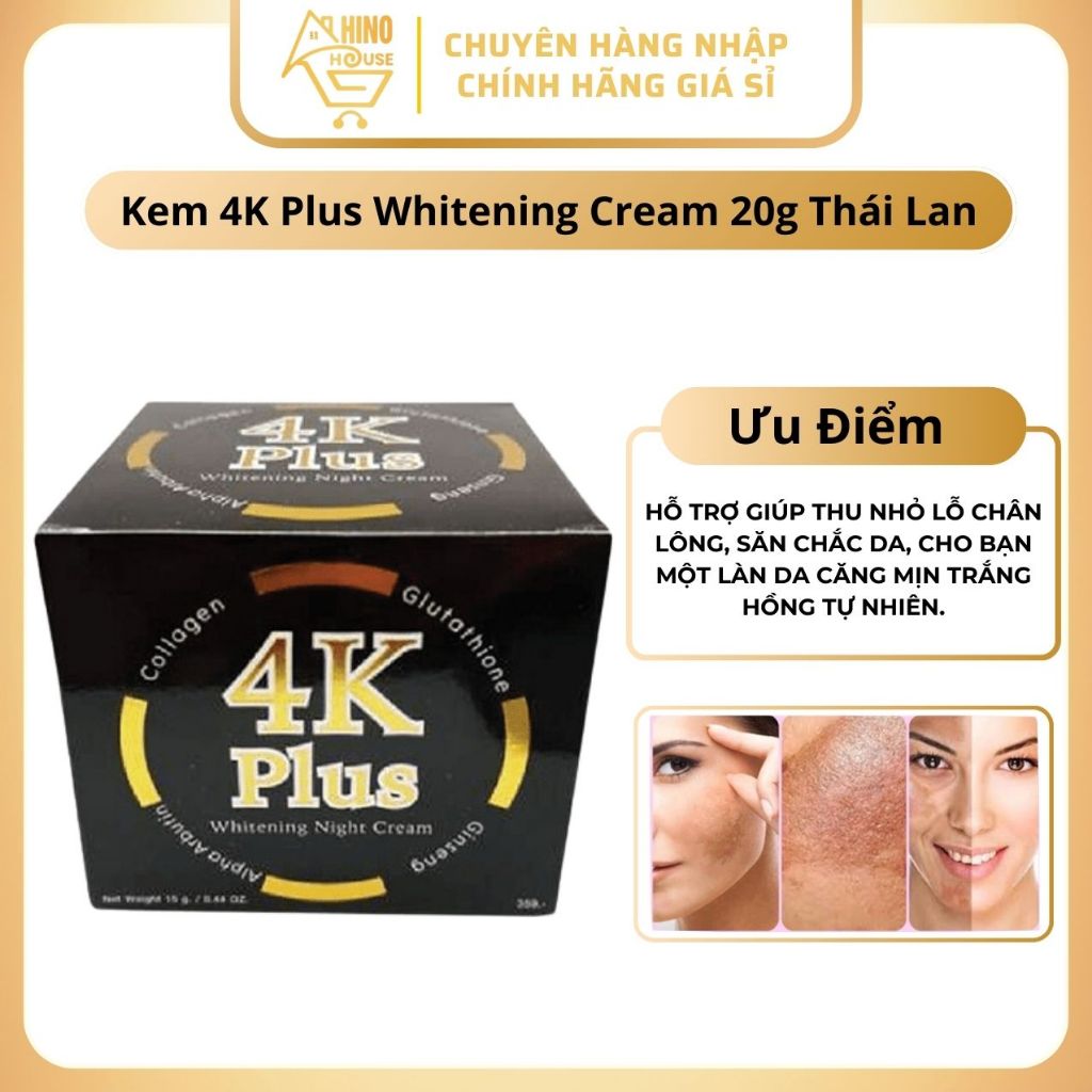 Kem Dưỡng Da 4K PLUS Whitening Night Cream 20g Thái Lan Dưỡng Da Trắng ...