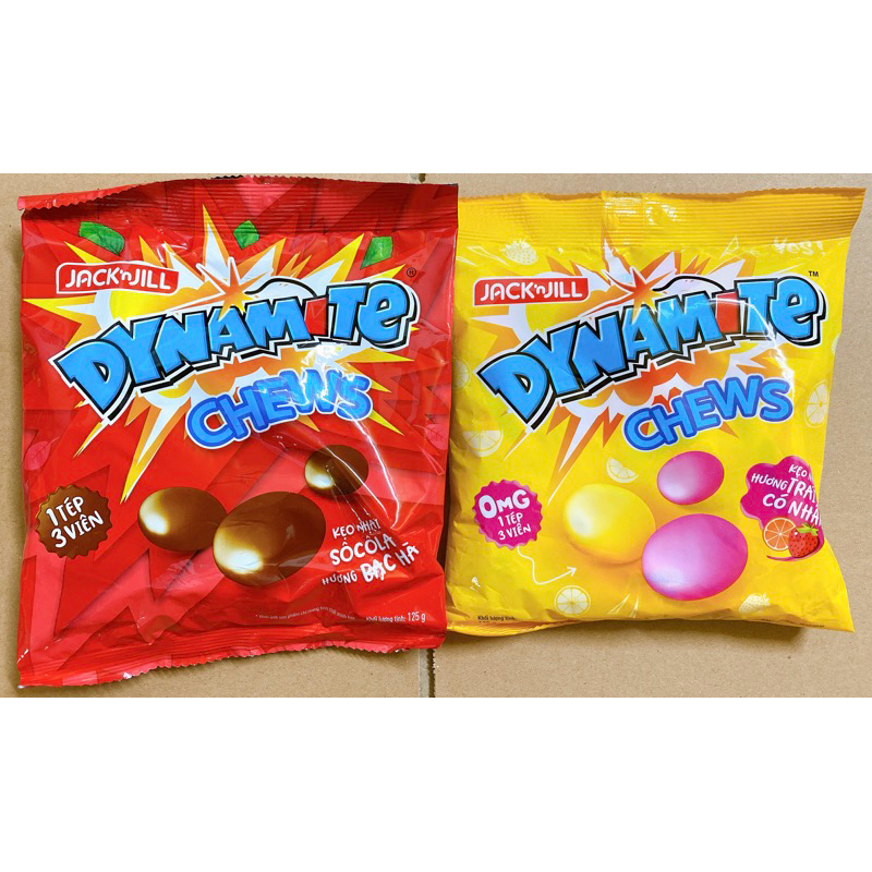 Kẹo Dynamite chew 3 viên socola , trái cây gói 125g( 25 cái nhỏ ...