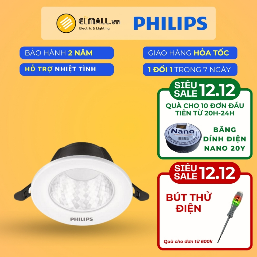 Đèn led âm trần Philips DN350B công suất 8W, 12W, 20w, 32W, Đèn âm trần ...