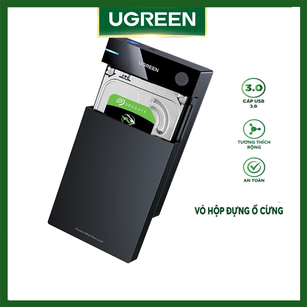 Hộp ổ cứng 3.5 inch Sata/USB 3.0 Ugreen 50422 hỗ trợ 10TB Cao Cấp ...