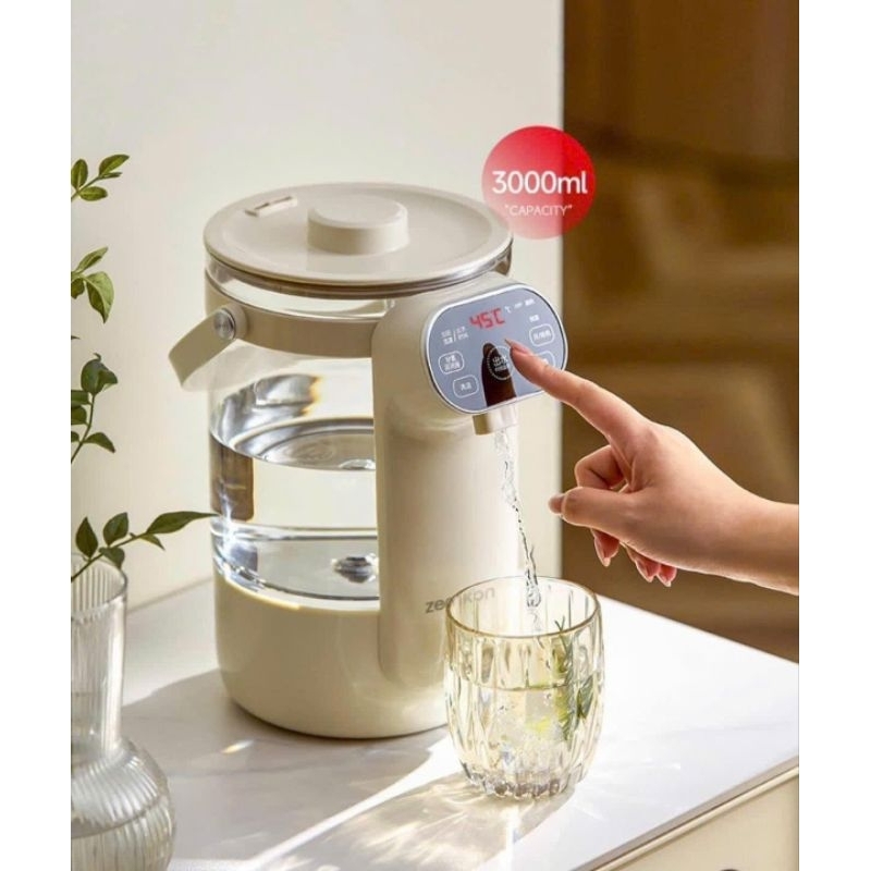Bình đun nước Zemkon dung tích 3000ml khử clo inox316 giữ nhiệt phù hợp ...