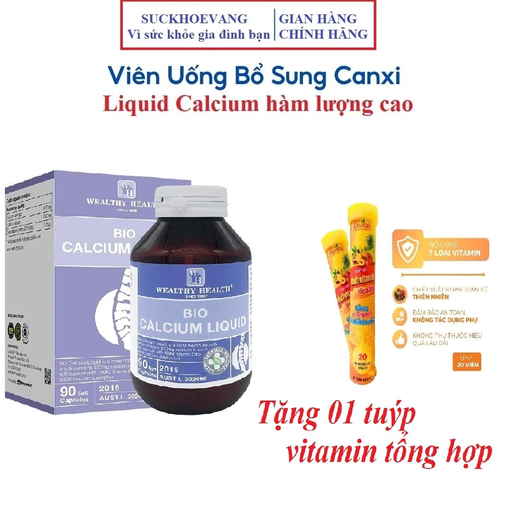 {Nhập khẩu ÚC} Viên uống bổ sung Canxi Liquid Calcium bổ sung vitamin D ...