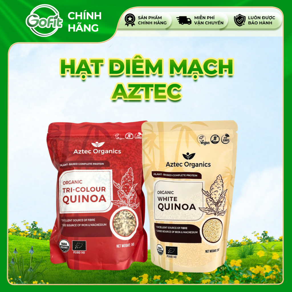 Hạt Diêm Mạch Quinoa 3 Màu Hữu Cơ Aztec Organics, 100gr, 200gr, 500gr ...