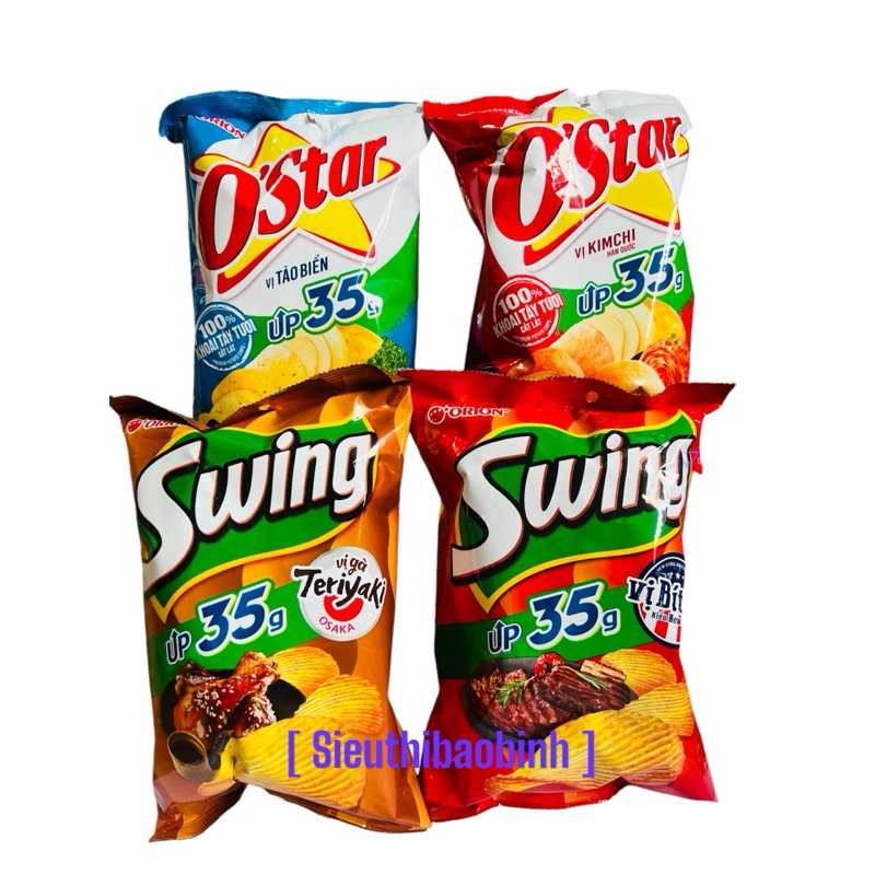 1 gói Bim bim O'Star , swing đủ các vị của orion, Snack khoai tây vị tảo biển, kim chi chính ...