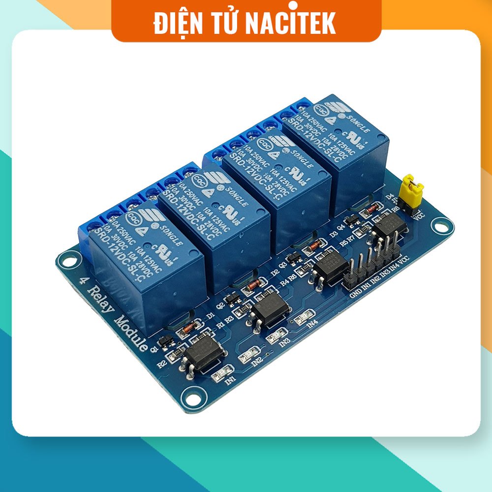 [NSHOP] Module 4 Relay 12VDC (Kích mức thấp) | Shopee Việt Nam