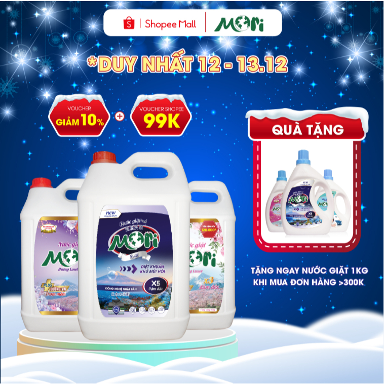 Nước giặt Mori Can 10kg, tiết kiệm với can nước giặt 10L, đậm đặc, hương nước hoa MR002 | Shopee ...