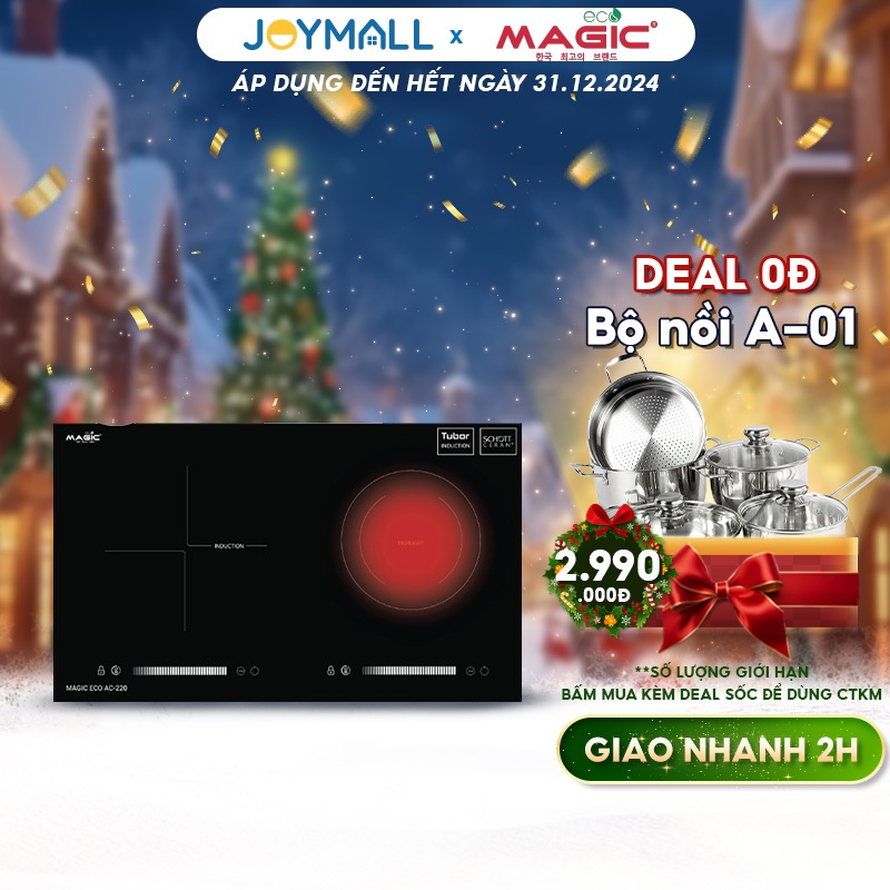 Bếp đôi hồng ngoại Magic Eco AC-220 4000W, Hàng Chính Hãng, Mặt Kính Ceramic Cao Cấp - JoyMall ...