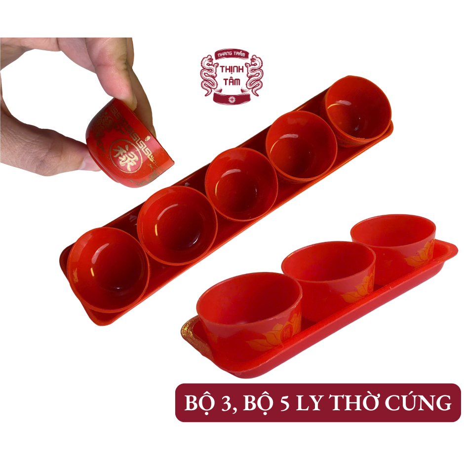 [THỊNH TÂM] Bộ 3 Chung Ly , Bộ 5 Ly Nước Thờ Cúng | Shopee Việt Nam