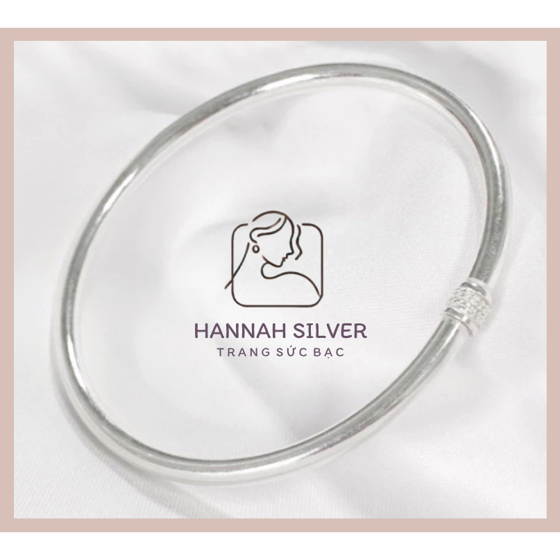 [Hannah Silver] Vòng tay bạc cứng dạng trơn - Đơn giản, mạnh mẽ, năng ...