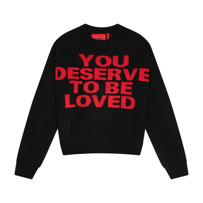 YOU DESERVE TO BE LOVED / BLACK RED | Shopee Việt Nam
