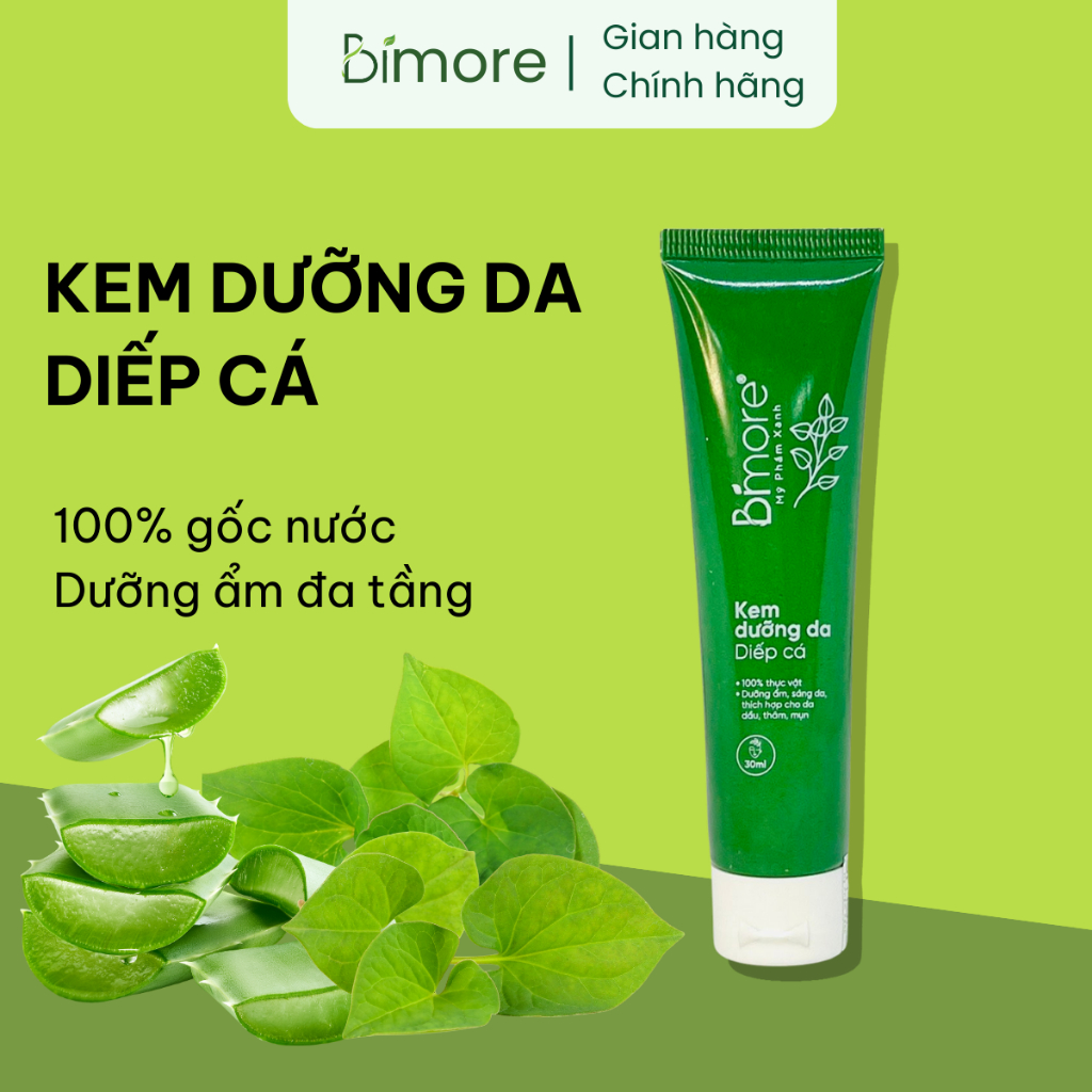 Kem dưỡng ẩm da mặt Bimore 100% TP gốc nước, cấp nước, không dầu, không nhờn bết chiết xuất Nha ...