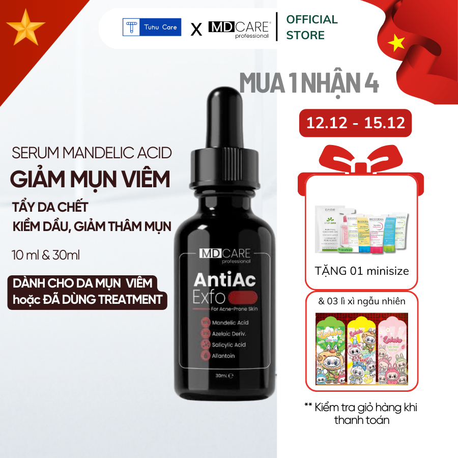 Serum AHA MD Care Antiac Exfo 10ml & 30ml chính hãng, loại bỏ lớp tế ...