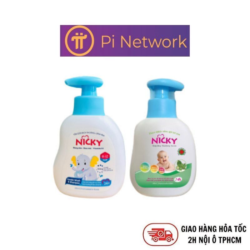 Tắm gội rôm sảy, sạch thoáng lành tính cho bé Nicky 300ml NPP Pi ...