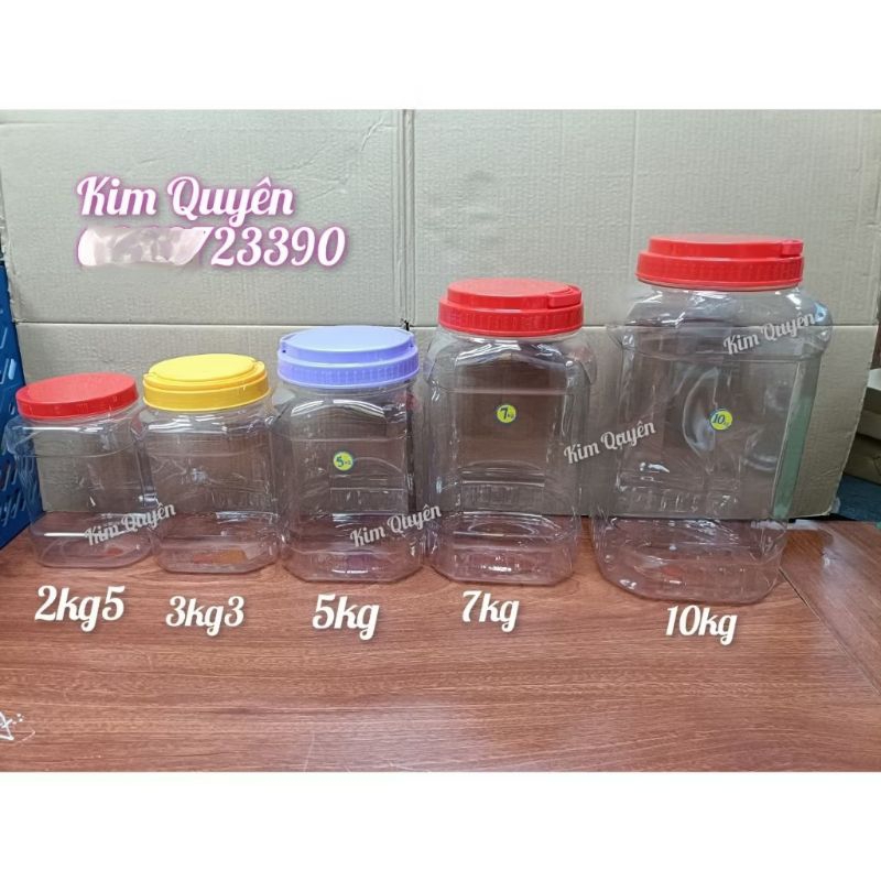Hủ nhựa -hủ keo vuông 3kg3 ;5kg; 7kg;10kg | Shopee Việt Nam