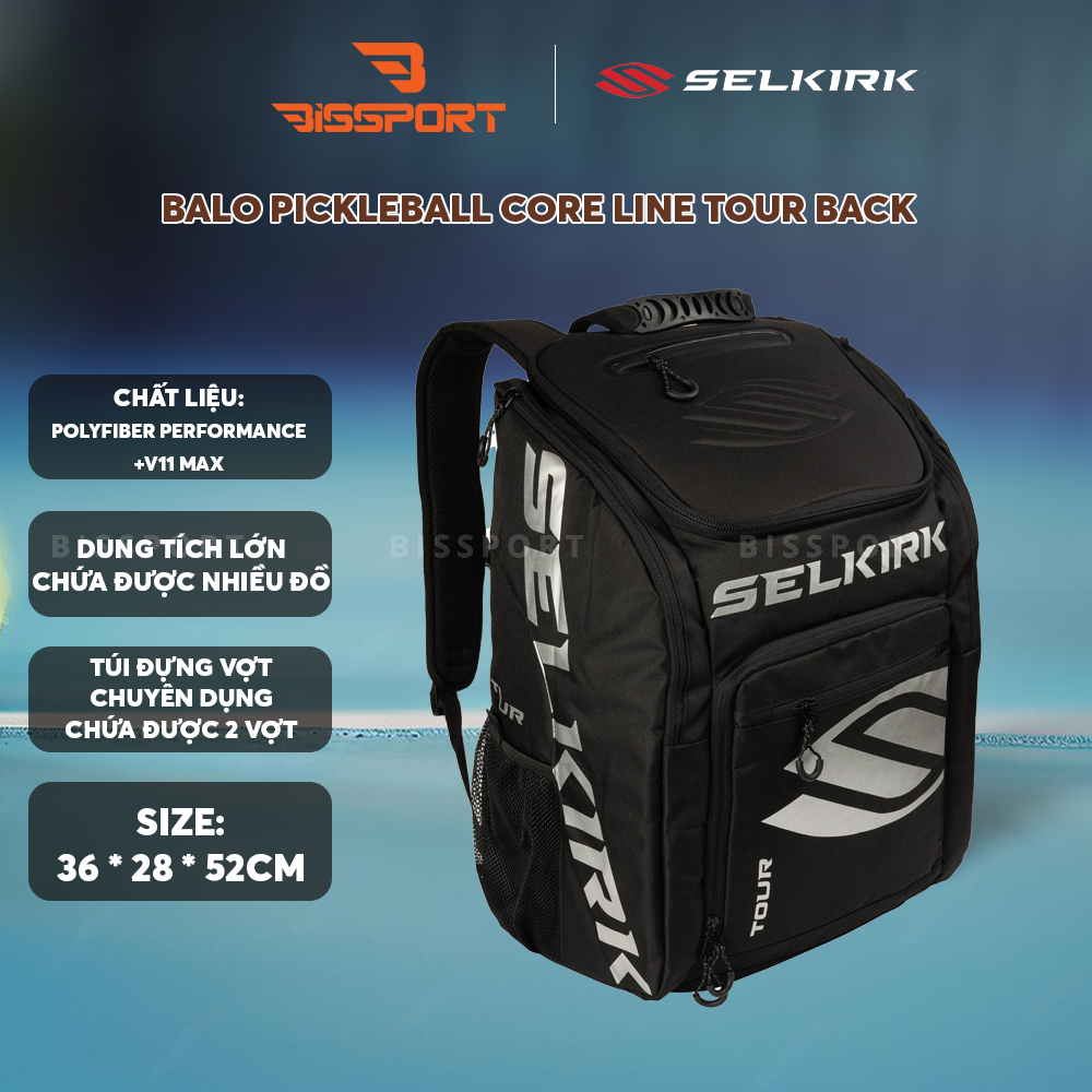 Balo Pickleball Selkirk Core Tour Back Chính Hãng - Màu Đen - Dung Tích ...