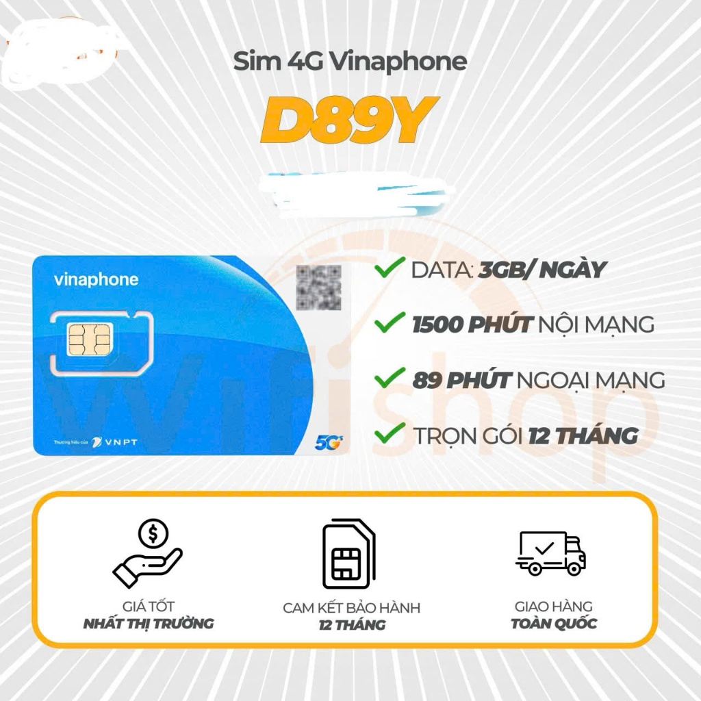 SIM 5G VINA D89Y KM 16 THÁNG XÀI DATA VÀ GỌI MIỄN PHÍ | Shopee Việt Nam