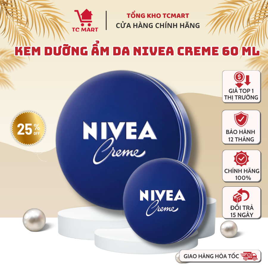 Kem Dưỡng Ẩm Da NIVEA Creme 60ml - Bổ sung độ ẩm suốt 24 giờ | Shopee ...