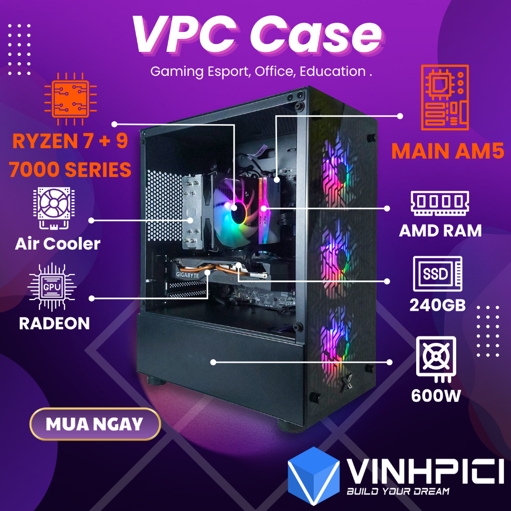 Bộ máy tính VPC ( R7 7700 | R7 7800X3D | R9 7900X | R9 7950X / B650M ...