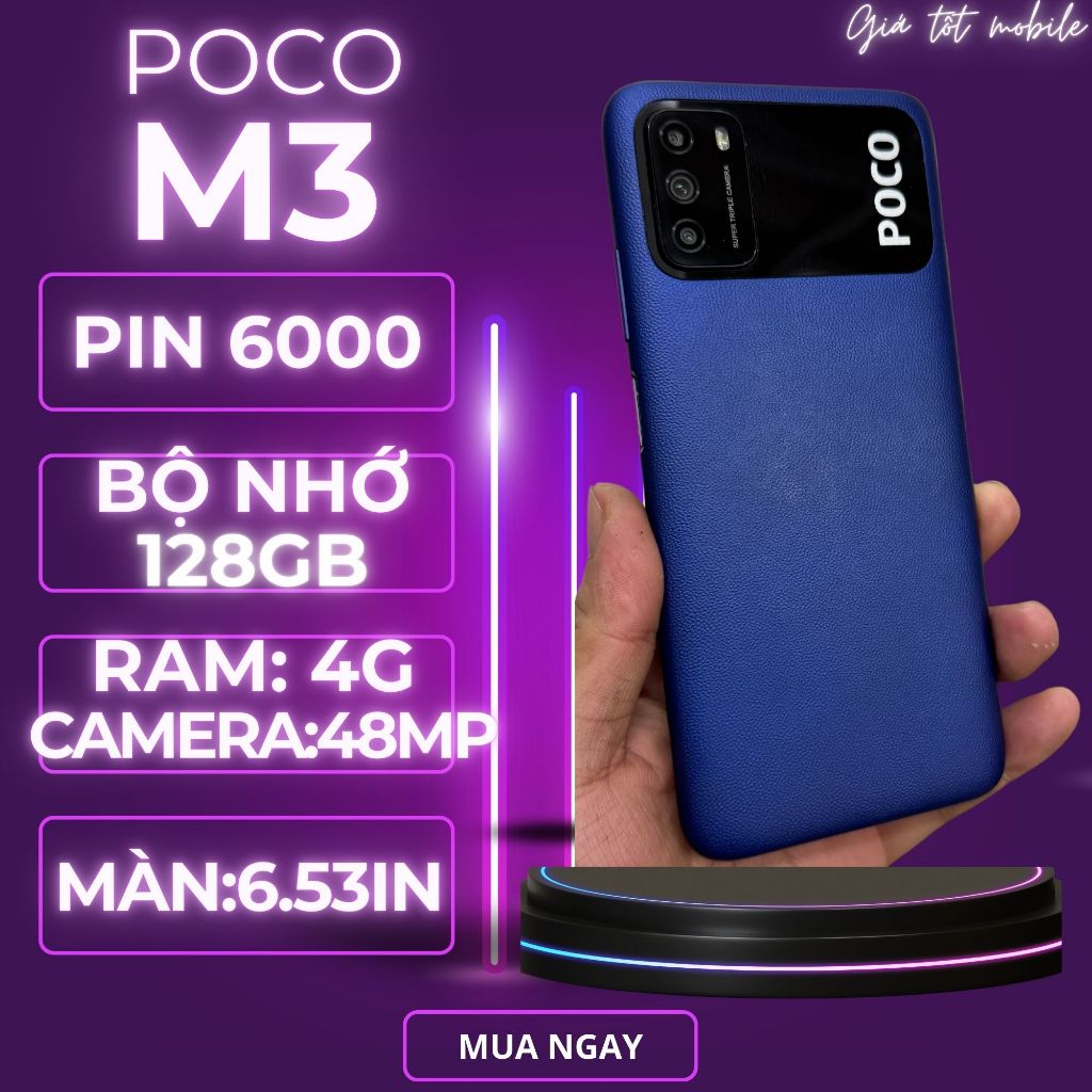 Điện thoại Poco M3 Ram 6G/128gb pin 6000 điện thoại chính hãng, điện ...