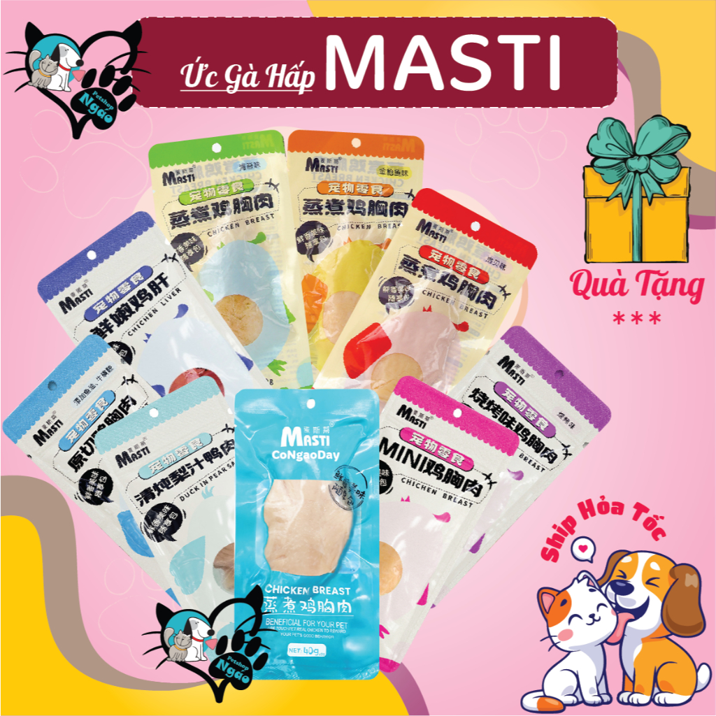 Ức Gà Hấp MASTI - Hương Vị Thơm Ngon, Giúp Ăn Ngon Miệng Dành Cho Chó ...